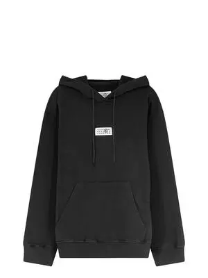 MAISON MARGIELA Organic Cotton Hooded Sweatshirt - Black