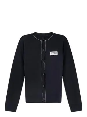 MAISON MARGIELA Wool Blend Cardigan With Numeric Detail - Black