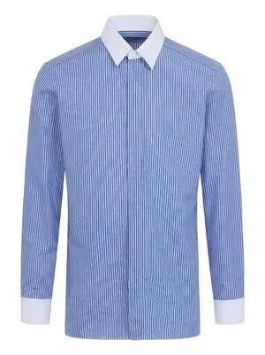 TOM FORD Striped Cottton Shirt - Blue