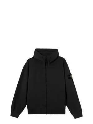 Stone Island Oversized Organic Cotton Sweatshirt - Black