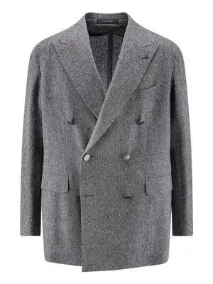 Tagliatore Doublebreasted Virgin Wool And Cashmere Blazer - Grey