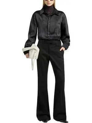 COURREGES Crinkled Satin Shirt - Black