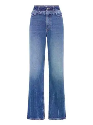 Rabanne Straight Leg Jeans With Fringe Detail - Blue