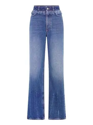 Rabanne Straight Leg Jeans With Fringe Detail - Blue