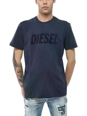 DIESEL® Logo-patch Jersey T-shirt - Blue