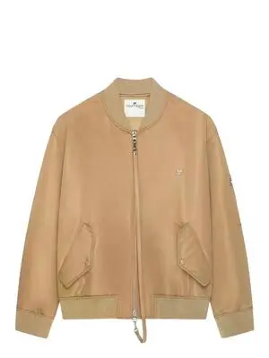 COURREGES Logo-embroidered Bomber Jacket - Neutrals