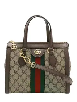 Gucci Ophidia Gg Supreme Canvas Satchel - Neutrals