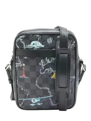 LOUIS VUITTON Louis Vuitton Damier Graphite Renaissance Map Danube Slim PM Crossbody Bag