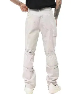 Off-White Cargo Pants With Ankle Zips - Grey