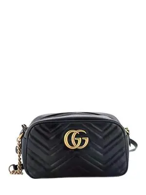 Gucci Gg Marmont Matelassé Leather Shoulder Bag - Black