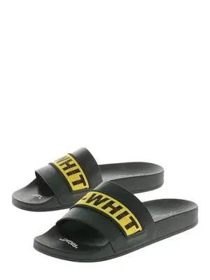 Off-White Industrial Logo-strap Slides - Black