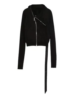 Rick Owens Asymmetrical Zip Hooded Sweatshirt - Black