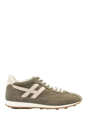 Hogan Panelled Suede Sneakers - Green
