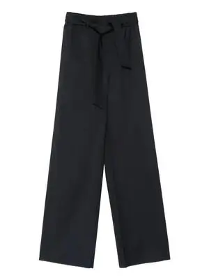 Max Mara Max Mara Belted Wool Wide-Leg Trousers Blue