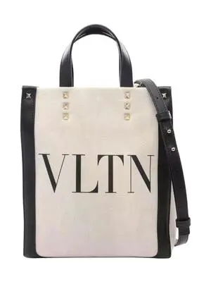Valentino Garavani Vltn Logo Rockstud Tote Bag - Neutrals