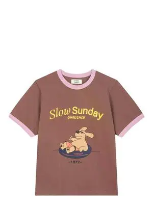 STUDIO TOMBOY Graphic Print T-shirt - Brown