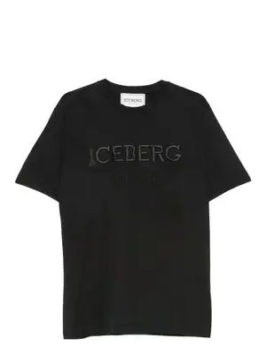 Iceberg Logo-embroidered T-shirt - Black
