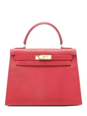 Hermès 1993 Courchevel Kelly Sellier 28 Satchel - Red