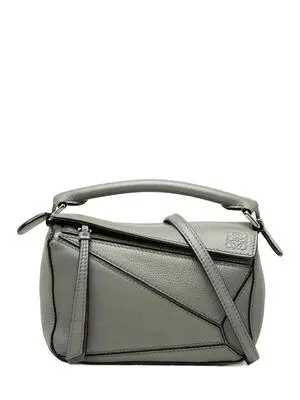 Loewe Mini Calfskin Puzzle Satchel - Grey