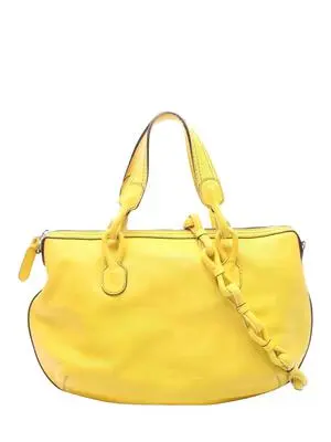 Loewe Leather Fiesta Satchel - Yellow