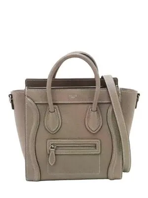 Celine Leather Luggage Tote Satchel - Brown