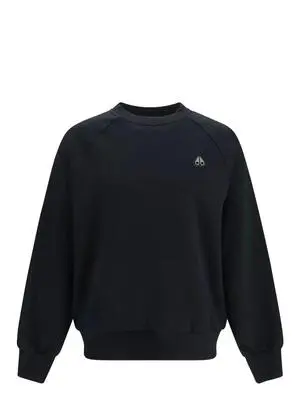 Moose Knuckles Logo Plaque Raglan Sleeve Sweater - Black
