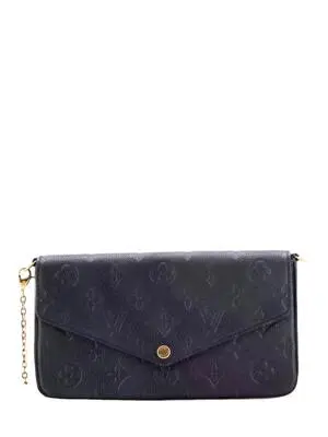 LOUIS VUITTON Felicie Pochette Monogram Empreinte Leather Crossbody Bag - Black