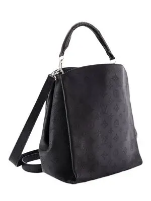 LOUIS VUITTON Mahina Leather Pm Hobo Bag - Black