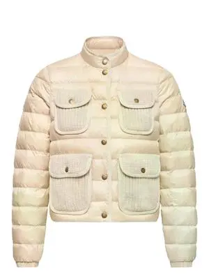 Moncler Furet Textured-panel Jacket - Neutrals