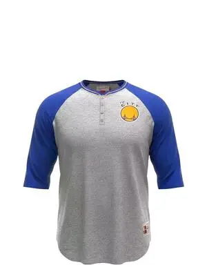 Mitchell & Ness Nba Golden State Warriors Henley T-shirt - Grey