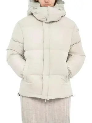 DIESEL® Recycled Nylon Taslan Down Jacket With Detachable Hood - Neutrals