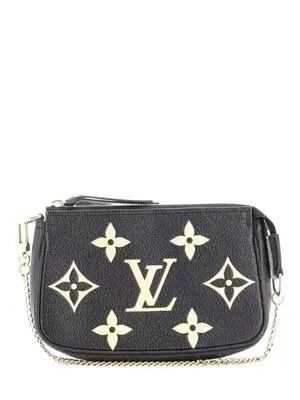 LOUIS VUITTON Pochette Accessoires Bicolor Monogram Empreinte Giant Mini Clutch Bag - Black