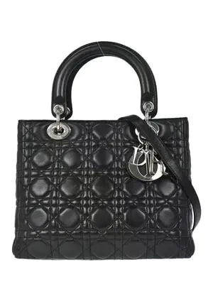 Dior Lady Cannage Tote Bag - Black