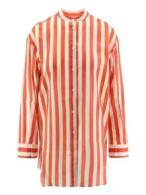 ERES Duetto Striped Cotton Shirt - Orange