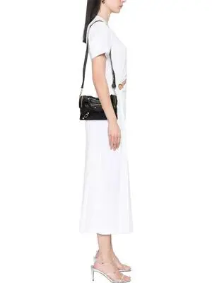 Balenciaga Mini Lambskin Leather Motocross Satchel - Black