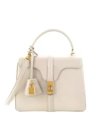 Celine Celine 16 Top Handle Bag In Smooth Calfskin Neutrals
