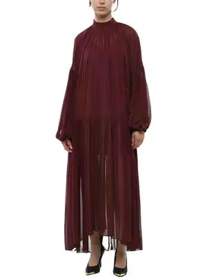 STELLA MCCARTNEY Stella McCartney Sheer Maxi Dress With High Neck And Pleated Detailing