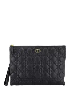 Dior Cannage Quilt Calfskin Clutch Bag - Black