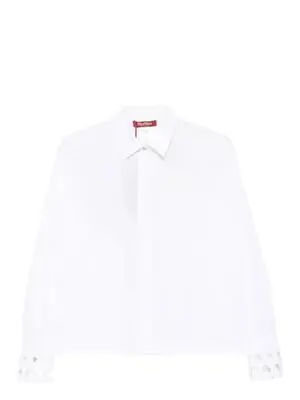 Max Mara Laser-cut Buttoned Shirt - White