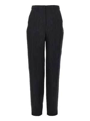 Emporio Armani Wool-blend Pinstriped Tailored Pants - Blue