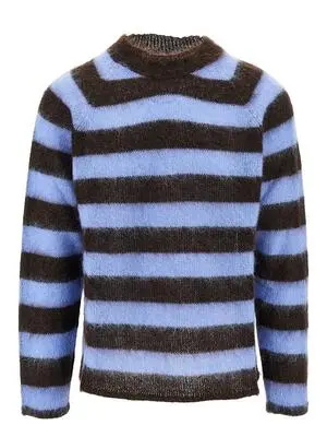 Emporio Armani Striped Mohair Wool Blend Sweater - Multicolor