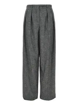 EMPORIO ARMANI EMPORIO ARMANI Wool-Blend Flannel Wide Leg Pants