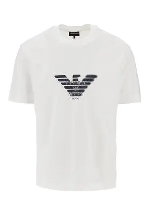 Emporio Armani Jerey T-hirt With Logo Print - White