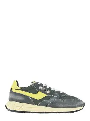 AUTRY Reelwind Low Sneakers In Suede And Nylon - Green
