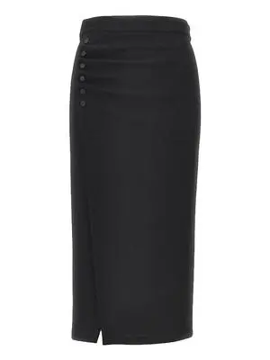 Emporio Armani Viscose-blend Midi Skirt - Black