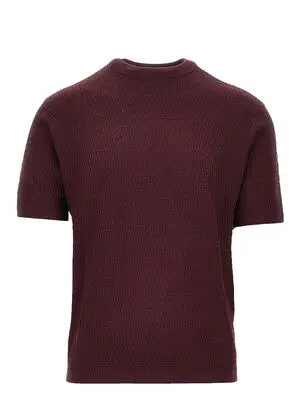 Emporio Armani Virgin Wool Knitted T-shirt - Red
