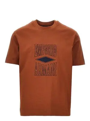 Emporio Armani Jerey T-hirt With Emboed Logo - Orange