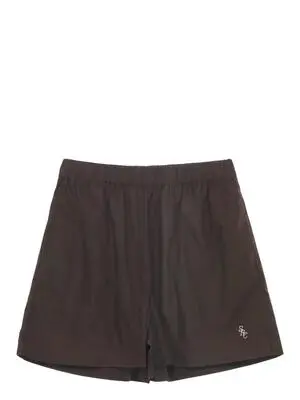 SPORTY & RICH Embroidered Shorts - Brown