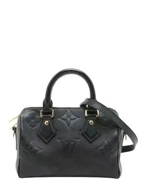 LOUIS VUITTON Monogram Giant Empreinte Speedy Bandouliere 20 Satchel - Black