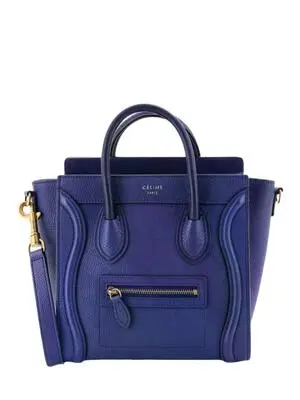 Celine Luggage Bag Grainy Leather Nano Crossbody Bag - Blue